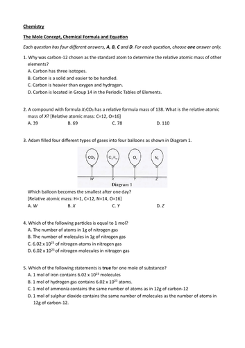 Stoichiometry,Moles Worksheet Set (115 questions & detailed answers ...