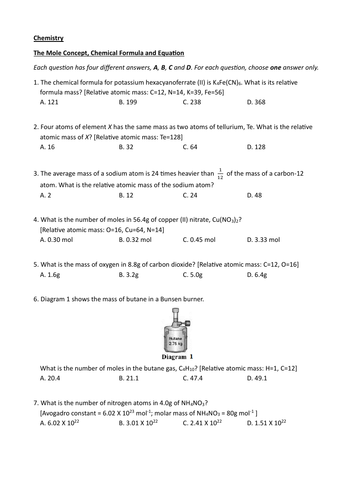 Stoichiometry,Moles Worksheet Set (115 questions & detailed answers ...