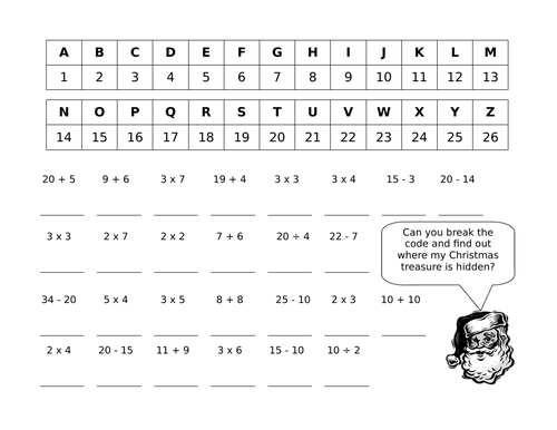 Christmas maths code breaker activity | Teaching Resources