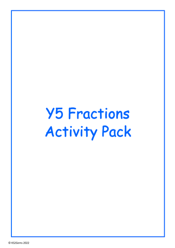 Y5 Maths Fractions Activity Pack | Teaching Resources