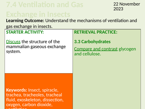 OCR Biology A- 7.4 Ventilation and Gas Exchange in Other Organisms ...