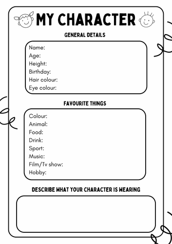 Creating a Character | Teaching Resources