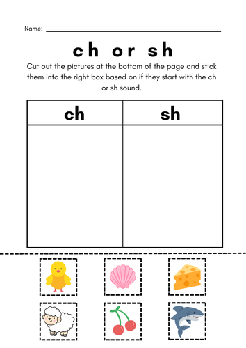 ch or sh sorting | Teaching Resources
