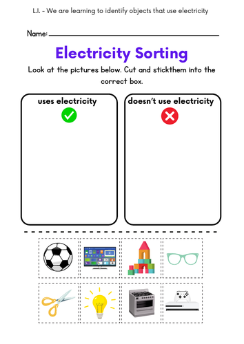 Electricity Sorting | Teaching Resources