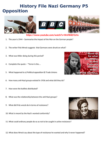 BBC Opposition to the Nazi Party History File Episode 5 | Teaching ...