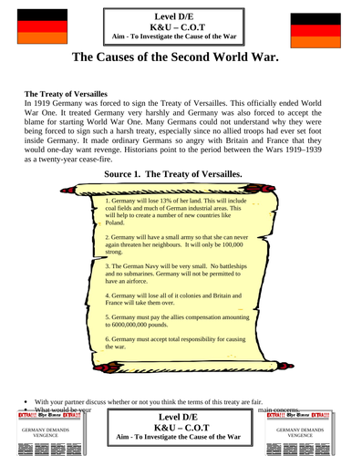 The Treaty of Versailles - Make Germany Pay Video Resource and Workbook ...