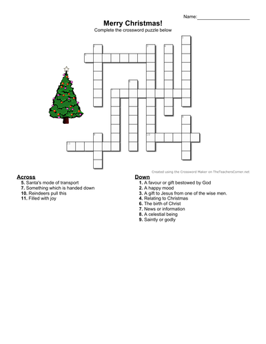 Merry Christmas crossword | Teaching Resources