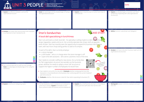 UNIT 3 PEOPLE - REVISION MATS (OCR GCSE BUSINESS J204) | Teaching Resources