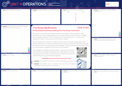 UNIT 4 OPERATIONS - REVISION MATS (OCR GCSE BUSINESS J204) | Teaching ...