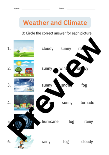 Printable Weather and Climate Activities Worksheet - Earth Science for Grade 1 | Teaching Resources