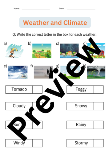Printable Weather and Climate Activities Worksheet - Earth Science for ...