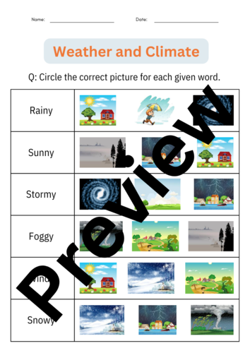 Printable Weather and Climate Activities Worksheet - Earth Science for ...