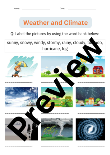 Printable Weather and Climate Activities Worksheet - Earth Science for ...