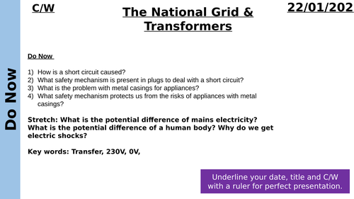 National Grid and Transformers (Higher tier) | Teaching Resources