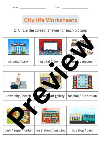 Printable Social Studies City and Village Life Activities Worksheets ...