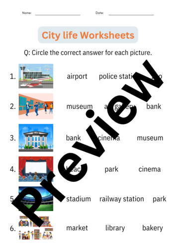 Printable Social Studies City and Village Life Activities Worksheets ...