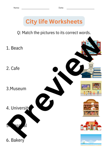 Printable Social Studies City and Village Life Activities Worksheets ...