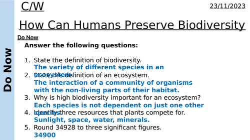 How humans can preserve biodiversity | Teaching Resources