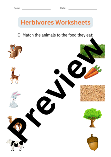 Printable Animal Classification - Herbivores Worksheets Activities for ...