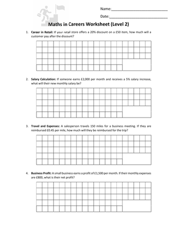Maths In Careers Question Sheets | Teaching Resources