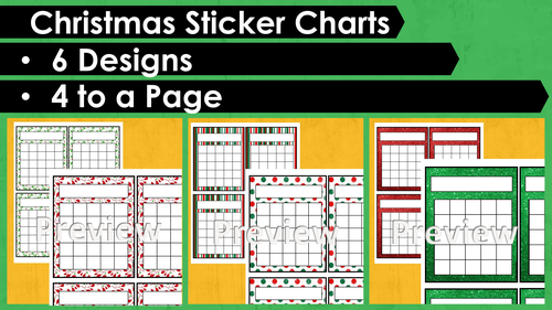 Christmas Sticker Charts - Red and Green Incentive Reward Charts ...