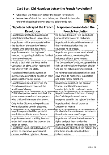 Dynamic Revision: French Revolution Card Games | Teaching Resources