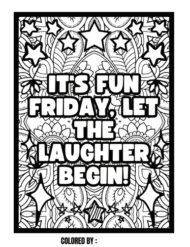 Fun Friday Activities, Mindfulness Affirmation Saying Coloring Pages ...