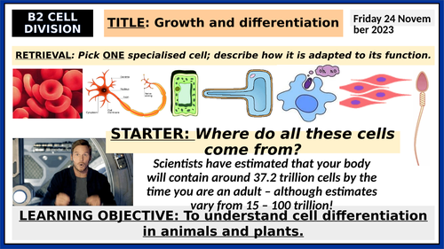 GCSE AQA B2 Cell Division Complete topic | Teaching Resources