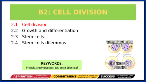 GCSE AQA B2 Cell Division Complete topic | Teaching Resources
