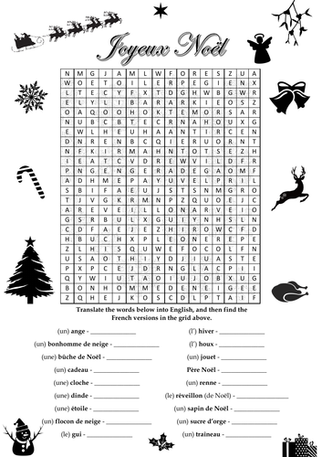 Christmas Wordsearch - French | Teaching Resources