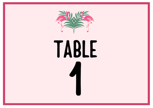 Tropical Flamingo Table Number Set | Teaching Resources