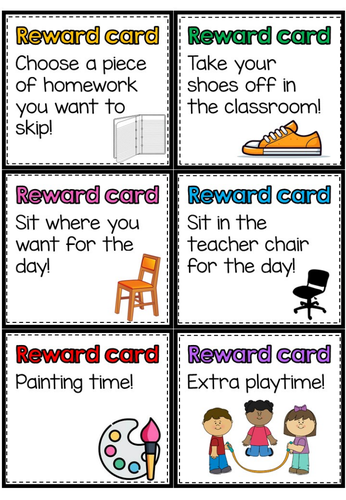 Editable Reward Cards | Editable Student Reward For Classroom ...