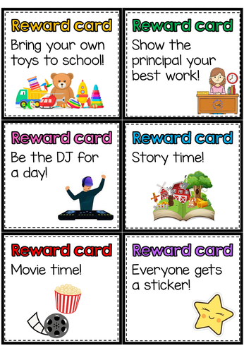 Editable Reward Cards | Editable Student Reward For Classroom ...