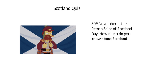 Scotland (St Andrew) Quiz | Teaching Resources