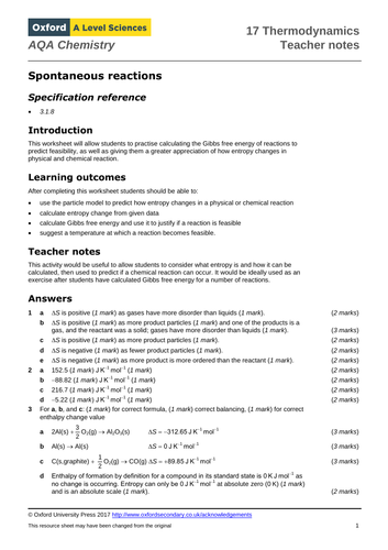 Reactivity 1.4 - Entropy & spontaneity. New 2025 Syllabus Full Lessons ...