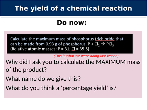 Reactivity 2.1 - How much? The amount of chemical change. New 2025 ...