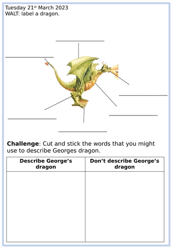 Dragons English Unit of Work Year 1 | Teaching Resources