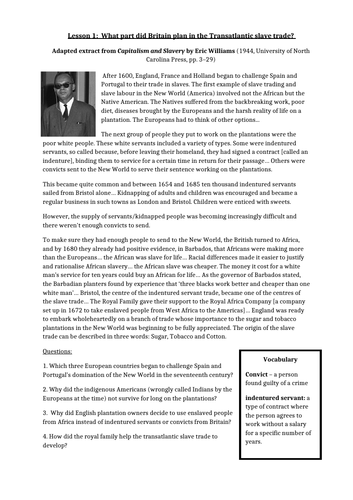 What part did Britain play in the transatlantic slave trade? | Teaching ...