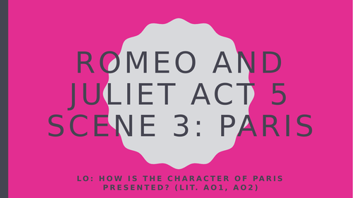 Romeo and Juliet Act 5 Scene 3: Paris | Teaching Resources