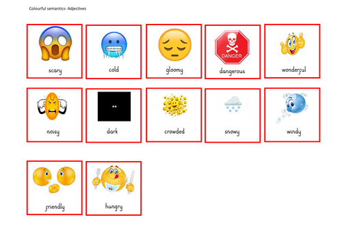 Colourful Semantics - Adjectives | Teaching Resources