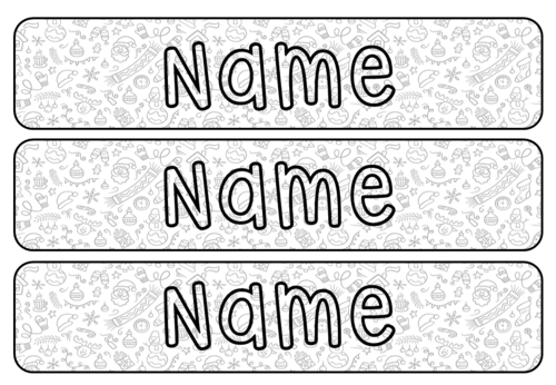 Editable Colouring Student Name Bookmarks - Christmas or Back to School ...
