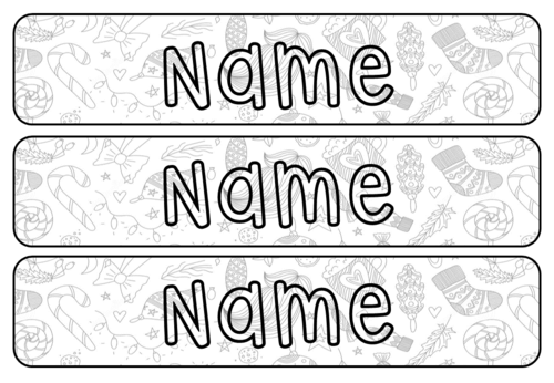 Editable Colouring Student Name Bookmarks - Christmas or Back to School ...