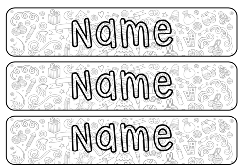 Editable Colouring Student Name Bookmarks - Christmas or Back to School ...
