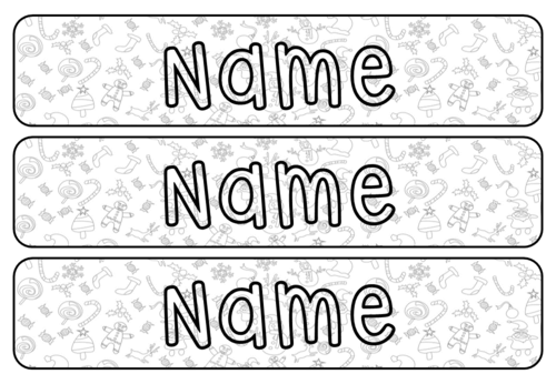 Editable Colouring Student Name Bookmarks - Christmas or Back to School ...