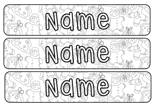 Editable Colouring Student Name Bookmarks - Christmas or Back to School ...