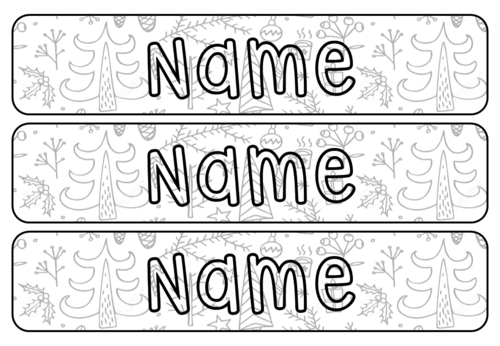 Editable Colouring Student Name Bookmarks - Christmas or Back to School ...