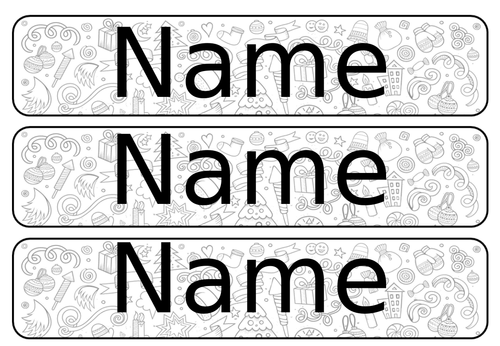 Editable Colouring Student Name Bookmarks - Christmas or Back to School ...