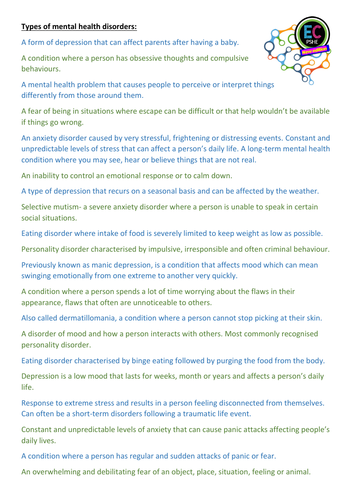 Mental Health PSHE | Teaching Resources