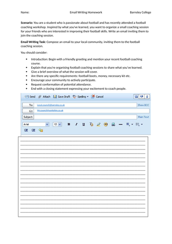 A05/A06 - Email Writing Lesson | Teaching Resources