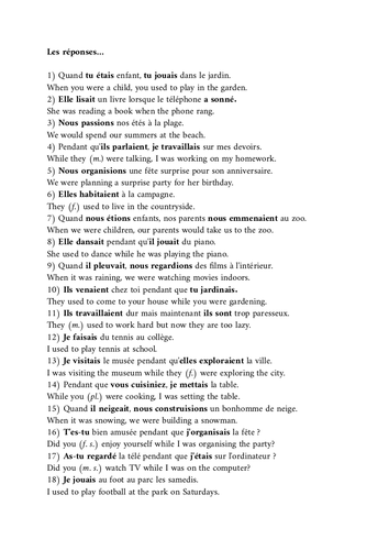 The Imperfect Tense in French / L'imparfait - Complete Guide | Teaching ...